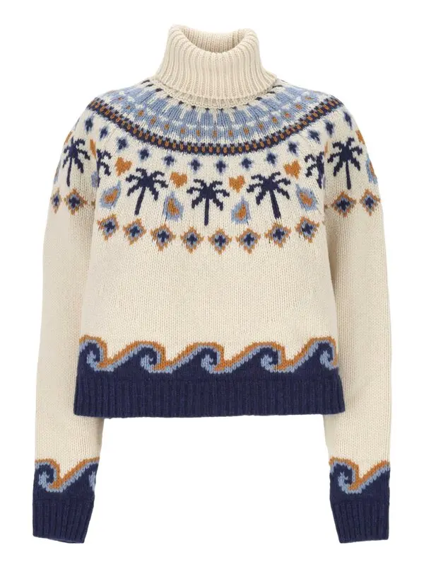 Alanui Sweet Winter" Jacquard Turtleneck Sweater - No