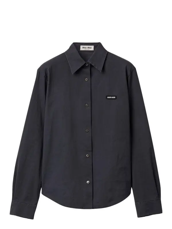 Miu Miu Stretch Poplin Shirt - Black