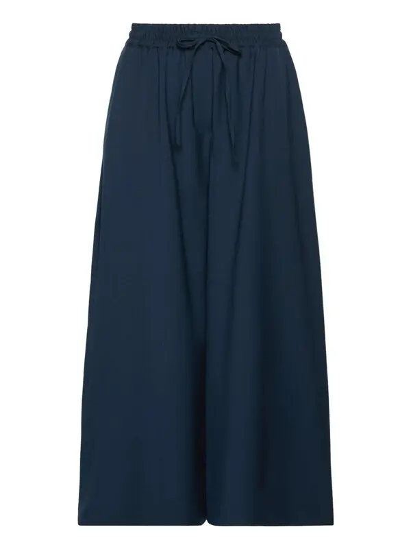 Max Mara Cropped Wide-leg Pants - Navy Blue