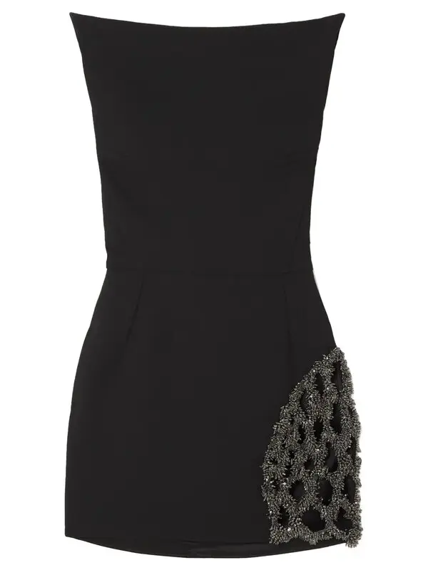 Maticevski Reveal Embellished Stretch-crepe Mini Dress - Black