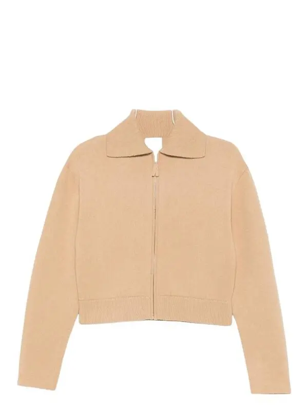 ALLUDE Long-sleeve Zip-up Jacket - Beige