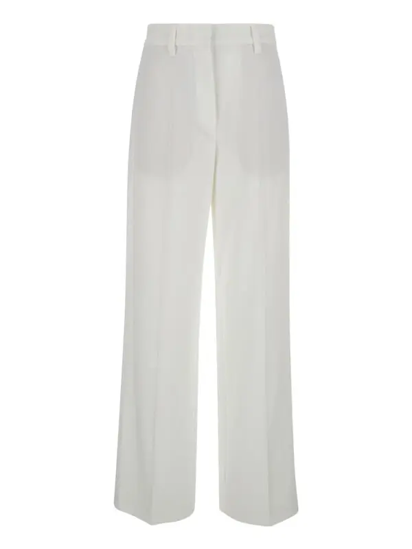 Brunello Cucinelli Zipped Tailored Pants - White