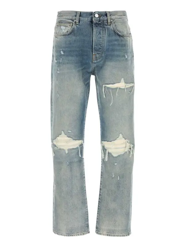 Amiri Straight Mx1 Distressed Jeans - Gray