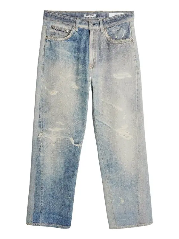 Our Legacy Wide Leg Printed Jeans - Gray