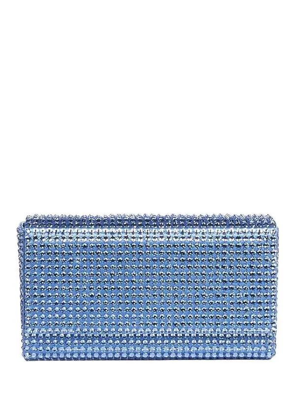 Amina Muaddi Crystal Decorated Shoulder Bag - Blue