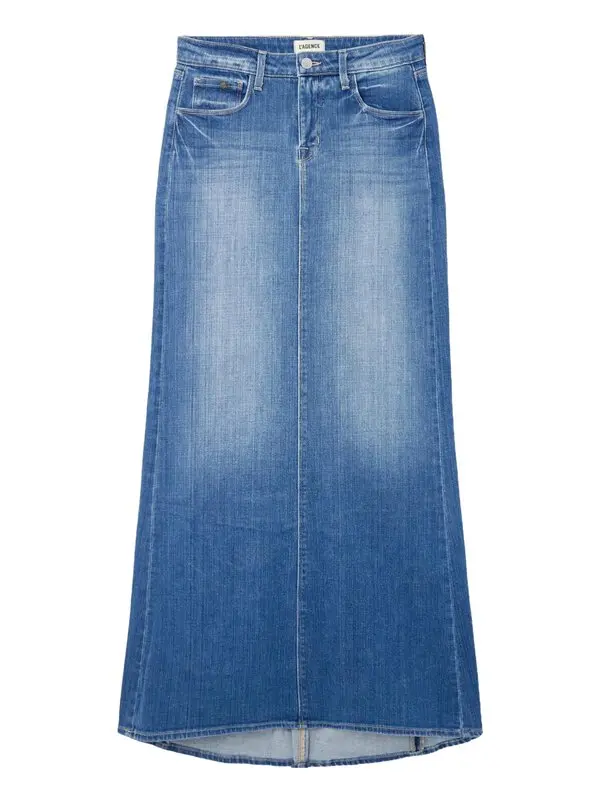 L'Agence Denim Maxi Skirt - Blue