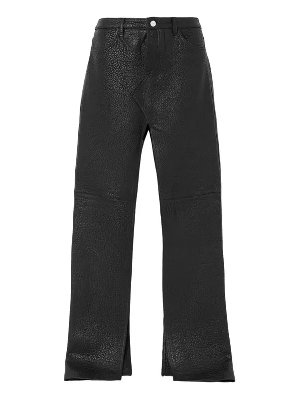 David Koma Textured Leather Trousers - Black