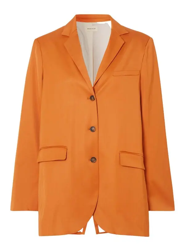 Loulou De Saison Sund Oversized Satin Blazer - Orange