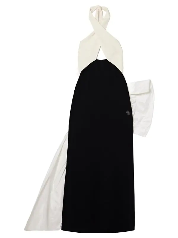 Johanna Ortiz Halterneck Crepe Gown - Black