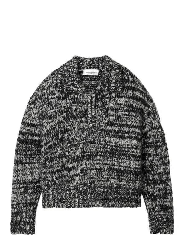 Brandon Maxwell Posie Space-dyed Cashmere And Silk-blend Sweater - Black