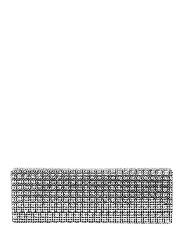 Amina Muaddi Embellished Chain Shoulder Bag - Gray