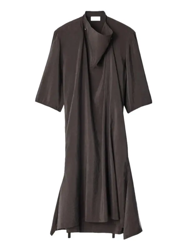 LEMAIRE Soft Collar Dress In Dry Silk - Licorice