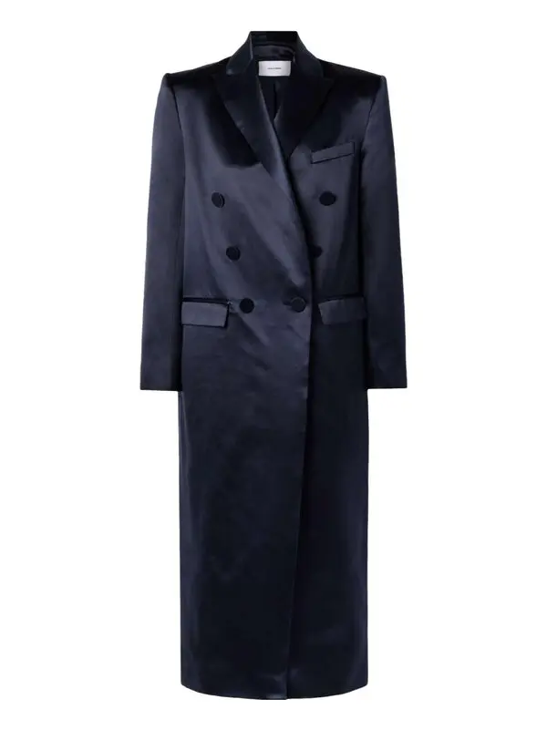 Alex Perry Silk-blend Satin Coat - Black