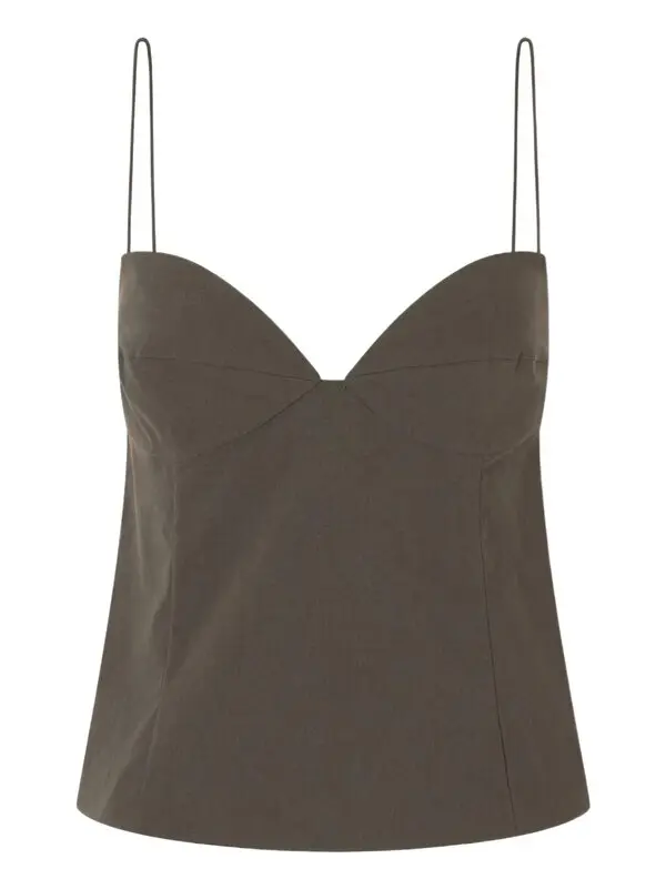 ST. AGNI Fitted Sweetheart Neck Cotton Camisole - Black