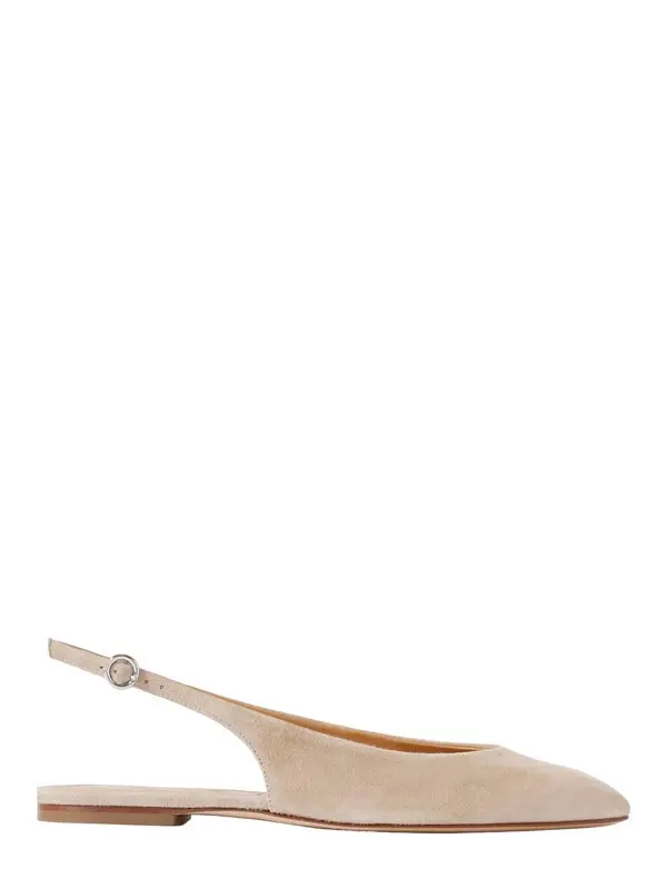 AeydĒ Amelia Suede Slingback Ballet Flats - Nude