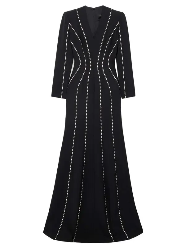 Jenny Packham Crystal-embellished Crepe Gown - Black