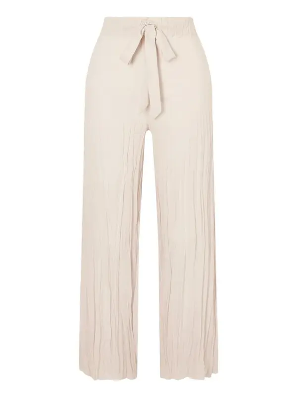 Sharon Wauchob Pleated Silk-blend Wide-leg Pants - No