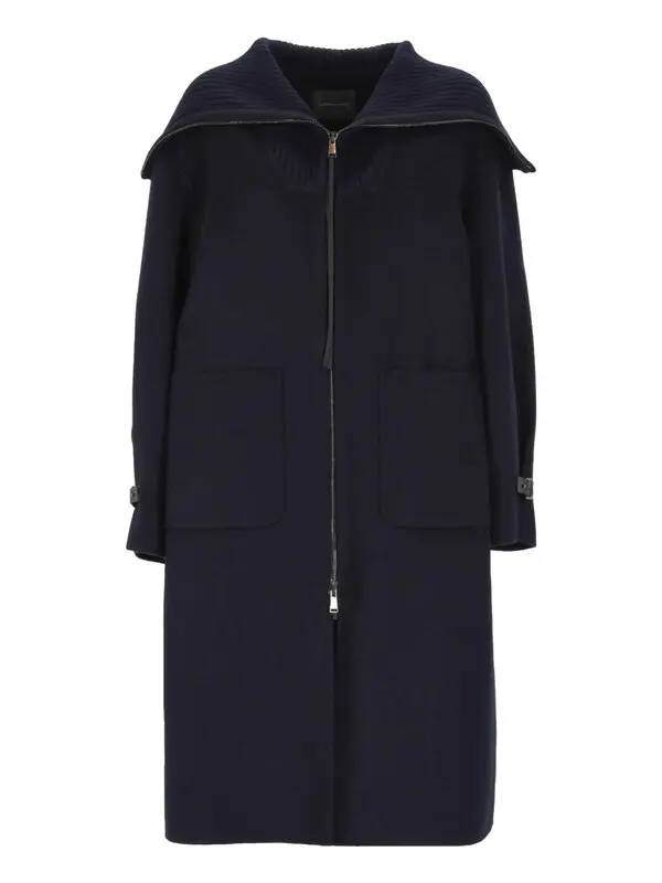 Lorena Antoniazzi Long-sleeved Coat With Zip Closure - Black
