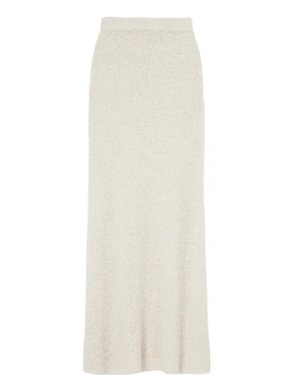 THE ELDER STATESMAN Ella Silk, Cashmere And Linen-blend Maxi Skirt - White