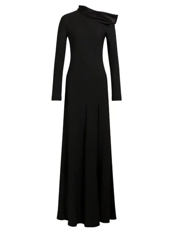 Alberta Ferretti Off-the-shoulder Maxi Dress With A Slit - Black