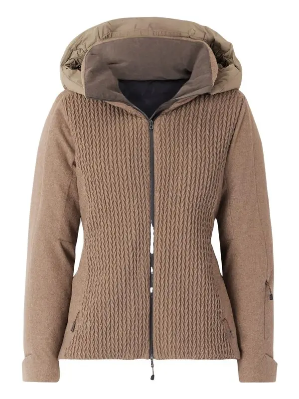 Sease Armor 2.0 Hooded Padded Cable-knit Cashmere Ski Jacket - No