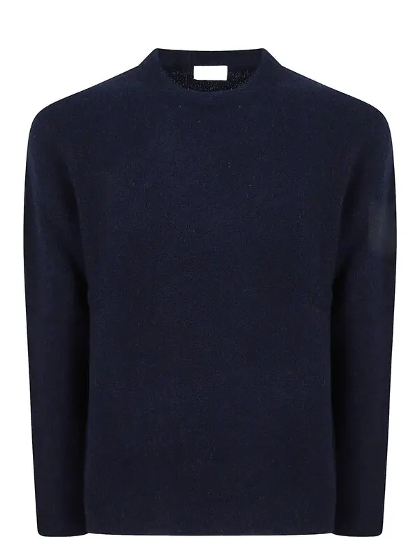BALLANTYNE Bouclé Crew Neck Sweater - Navy