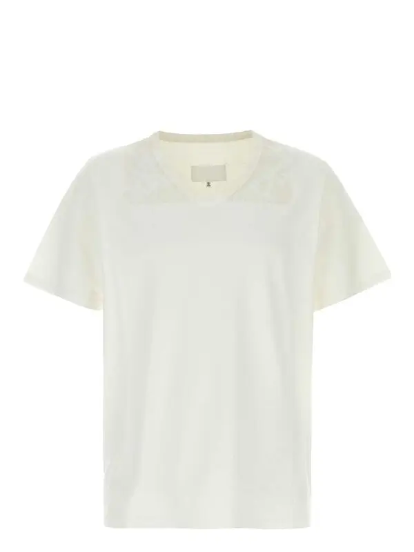 MAISON MARGIELA Short Sleeve V-neck T-shirt - White