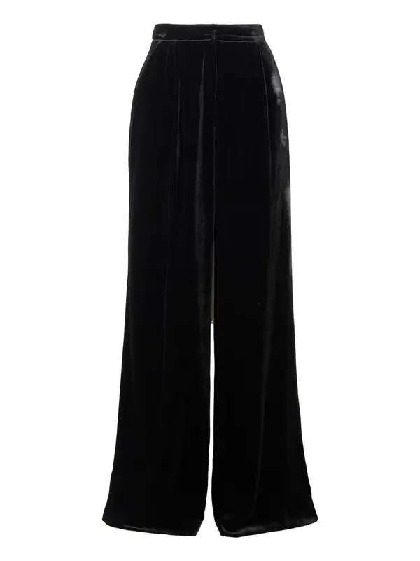 Saloni Velvet Wide-leg Trousers - No