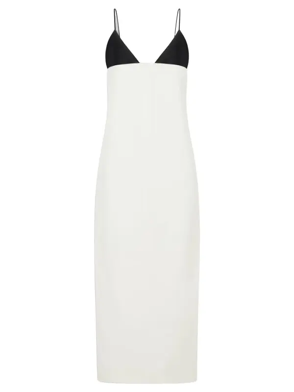 Brandon Maxwell Wool Silk Maxi Dress - No