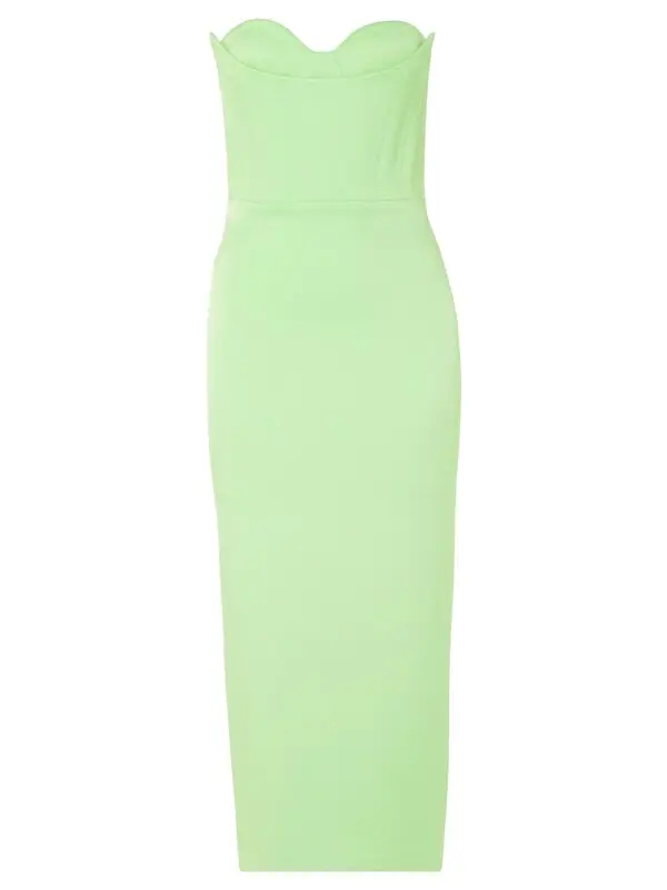 Alex Perry Ansley Strapless Midi Dress - Green