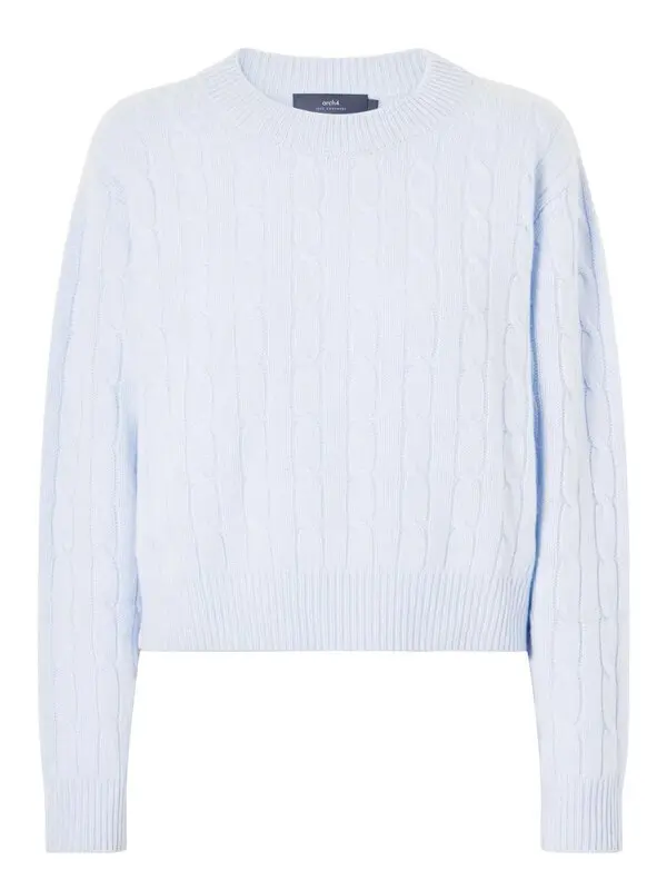 Arch4 Tinka Cable-knit Cashmere Sweater - Light Blue