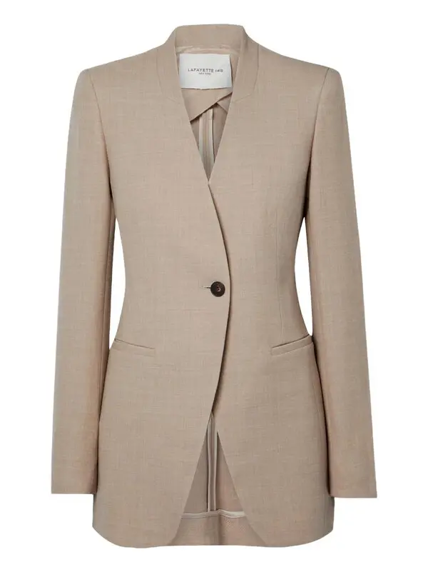 Lafayette 148 New York Wool-blend Single-button Blazer - Nude