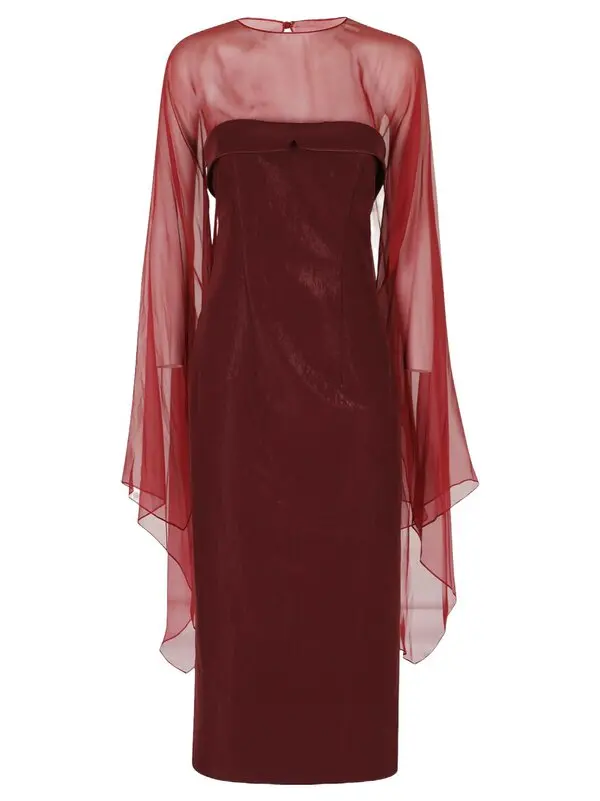 Alberta Ferretti Long-sleeved Dress - Red