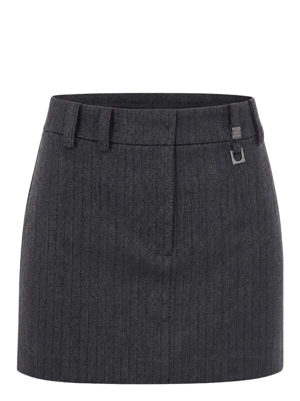 Patrizia Pepe Pinstriped Mini Skirt - Grey