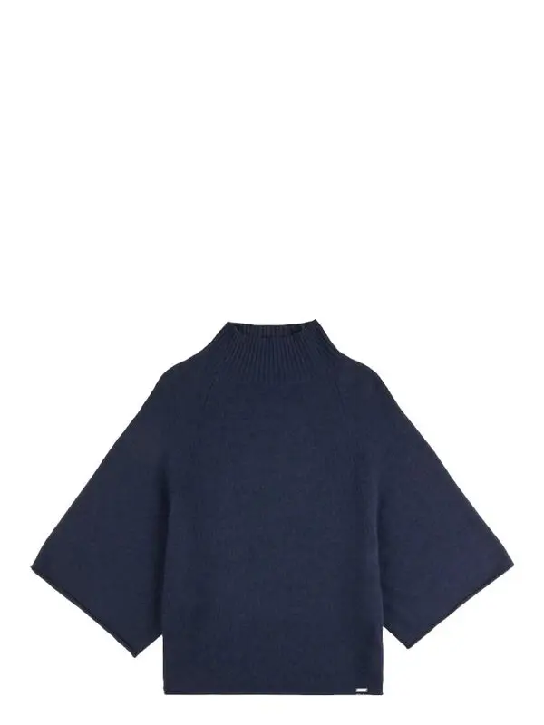FAY Wool And Cashmere Blend Mock Neck Sweater - Blue