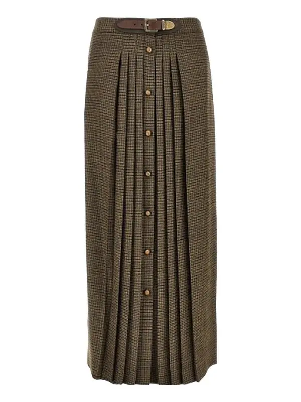 Etro Belted Pleated Maxi Skirt - Brown