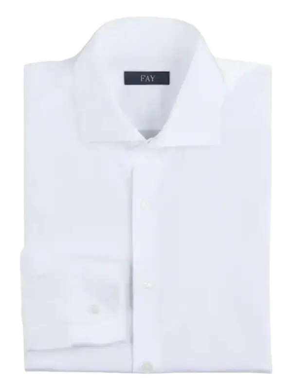 FAY Regular Fit Shirt In Stretch Poplin - White