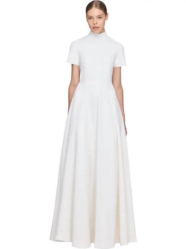 EMILIA WICKSTEAD Malinda Dress In Single Wool Crepe - Ivory