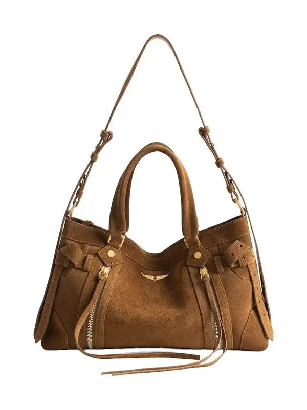 Zadig&Voltaire Madison Small Suede Bag - Cognac