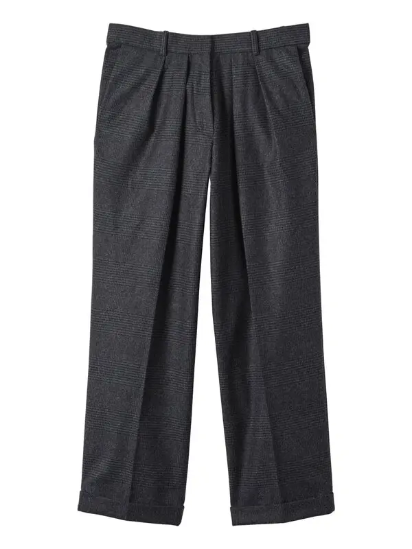 Johnstons Of Elgin Acara Dark Pleated Trousers - Blue