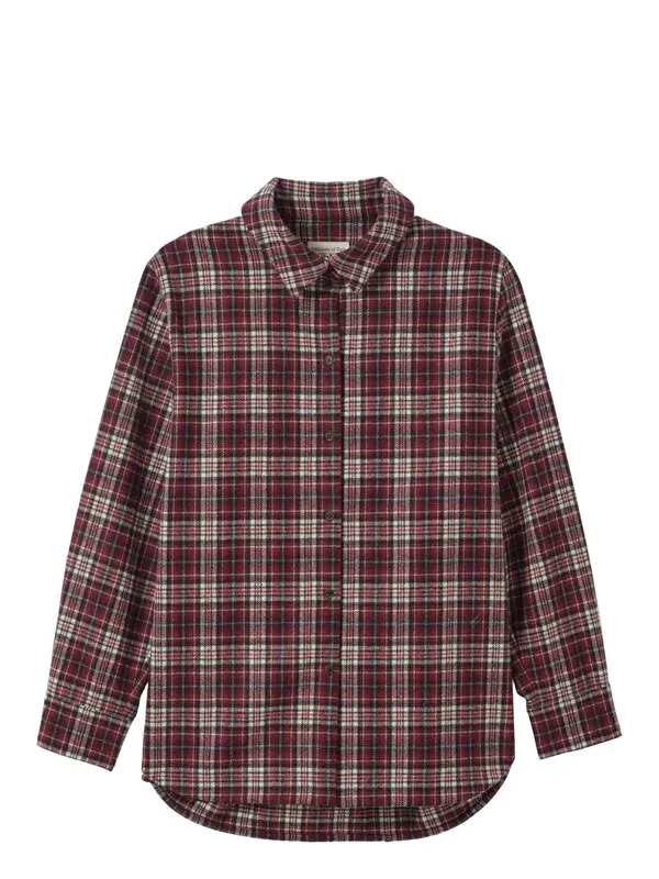 Johnstons Of Elgin Clanla Plaid Overshirt - Red