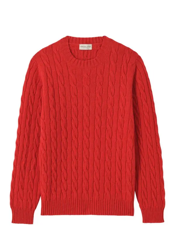 Johnstons Of Elgin Cashmere Cable Knit Jumper - Red