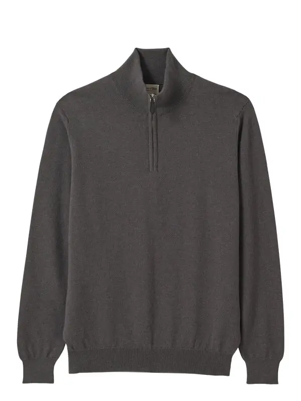 Johnstons Of Elgin Reuben Cashmere Zip Neck Jumper - Grey