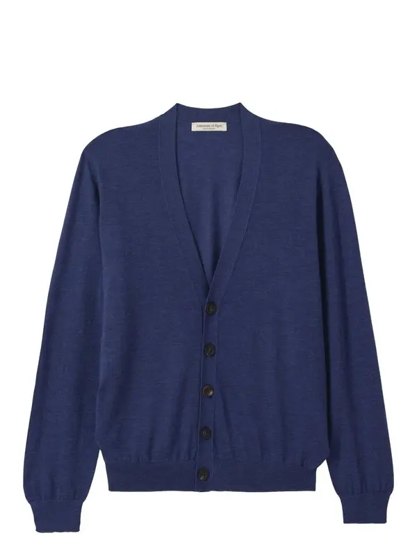 Johnstons Of Elgin Forsyth Superfine Cashmere Cardigan - Blue