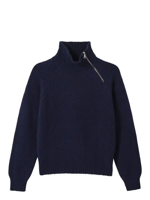 Johnstons Of Elgin Ellis Cashmere & Cotton Jumper - Navy