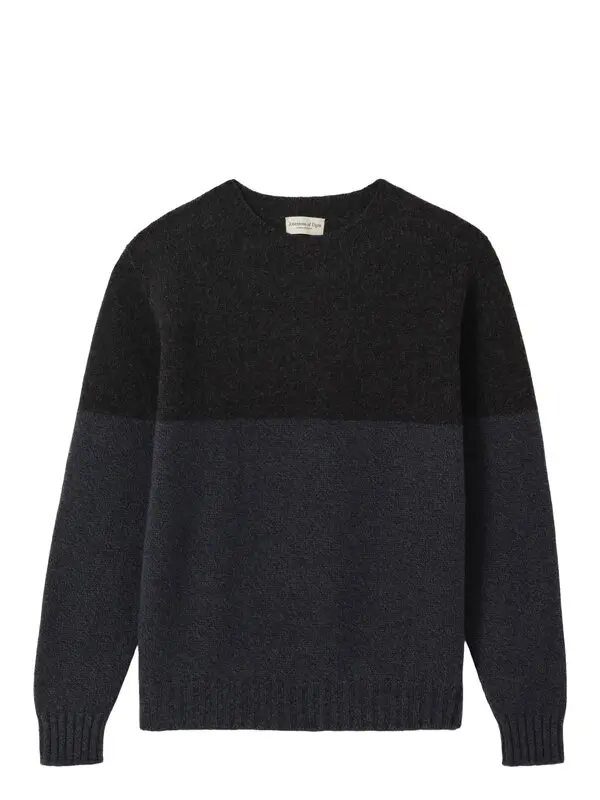 Johnstons Of Elgin Colour Block Lambswool Jumper - Blue