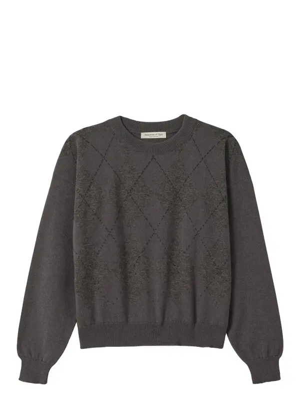 Johnstons Of Elgin Clan Mid Argyle Cashmere Jumper - Grey