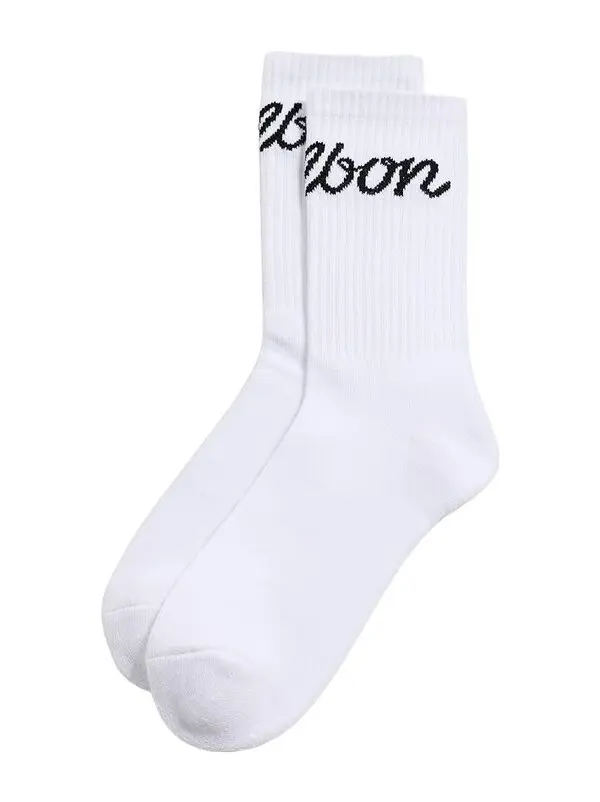 MALBON Bon Script Crew Socks - White