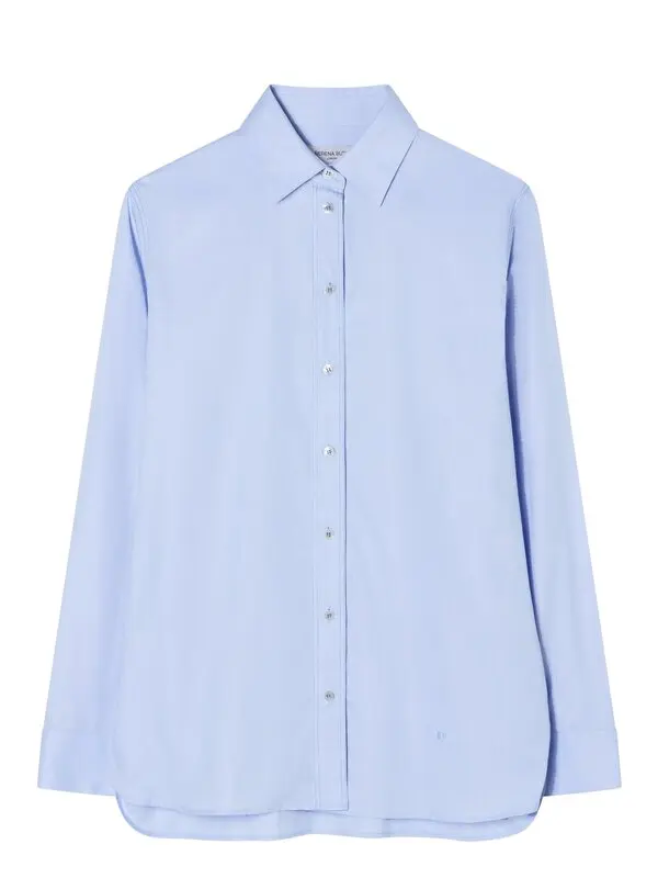 Serena Bute Cotton Boyfriend Shirt - Blue
