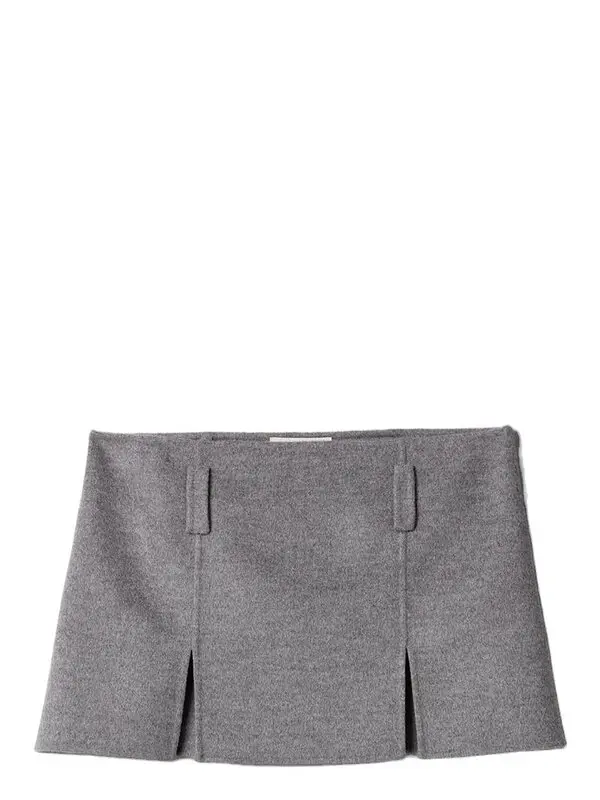 Miu Miu Double Cashmere And Wool Miniskirt - Grey